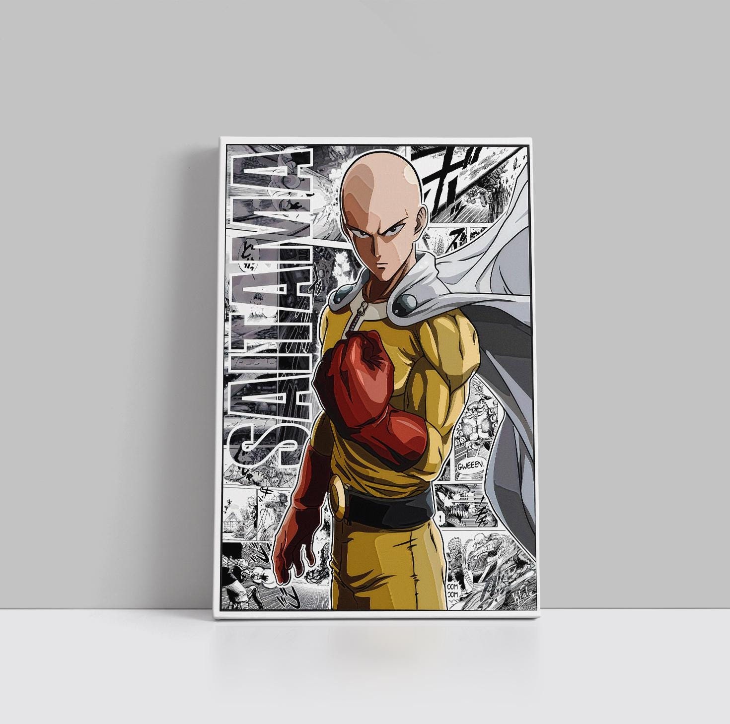999 Saitama Poster One Punch Man Anime Superhero Movie Canvas Wall Art ...
