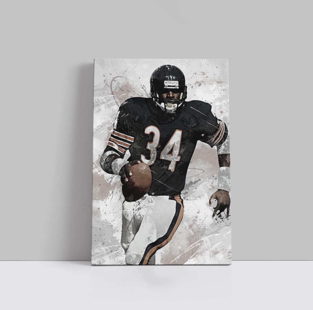 Walter Payton Poster Chicago Bears Wall Art Football Gift for Him Home ...