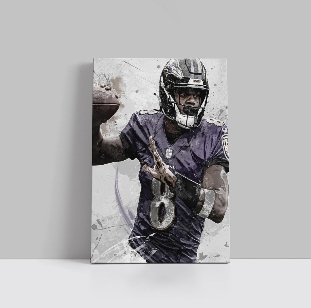 Lamar Jackson Poster Baltimore Ravens Wall Art Football Gift for Him ...