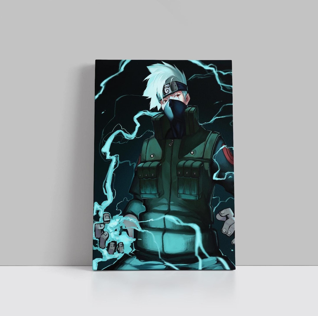 Kakashi Hatake Poster Naruto Anime Wall Art Gift for Anime Fans Canvas ...