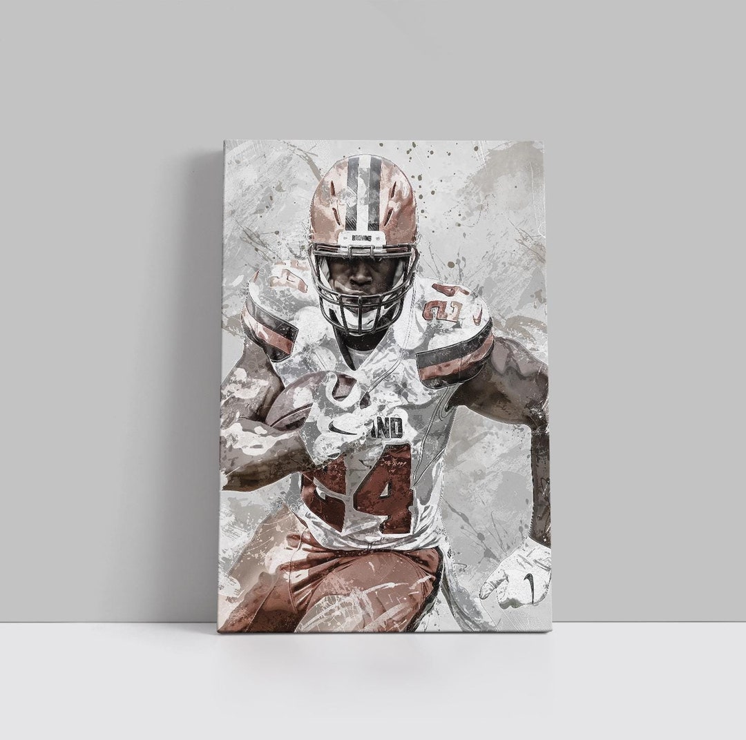 Nick Chubb Poster Cleveland Browns Wall Art Football Gift for Him Home ...