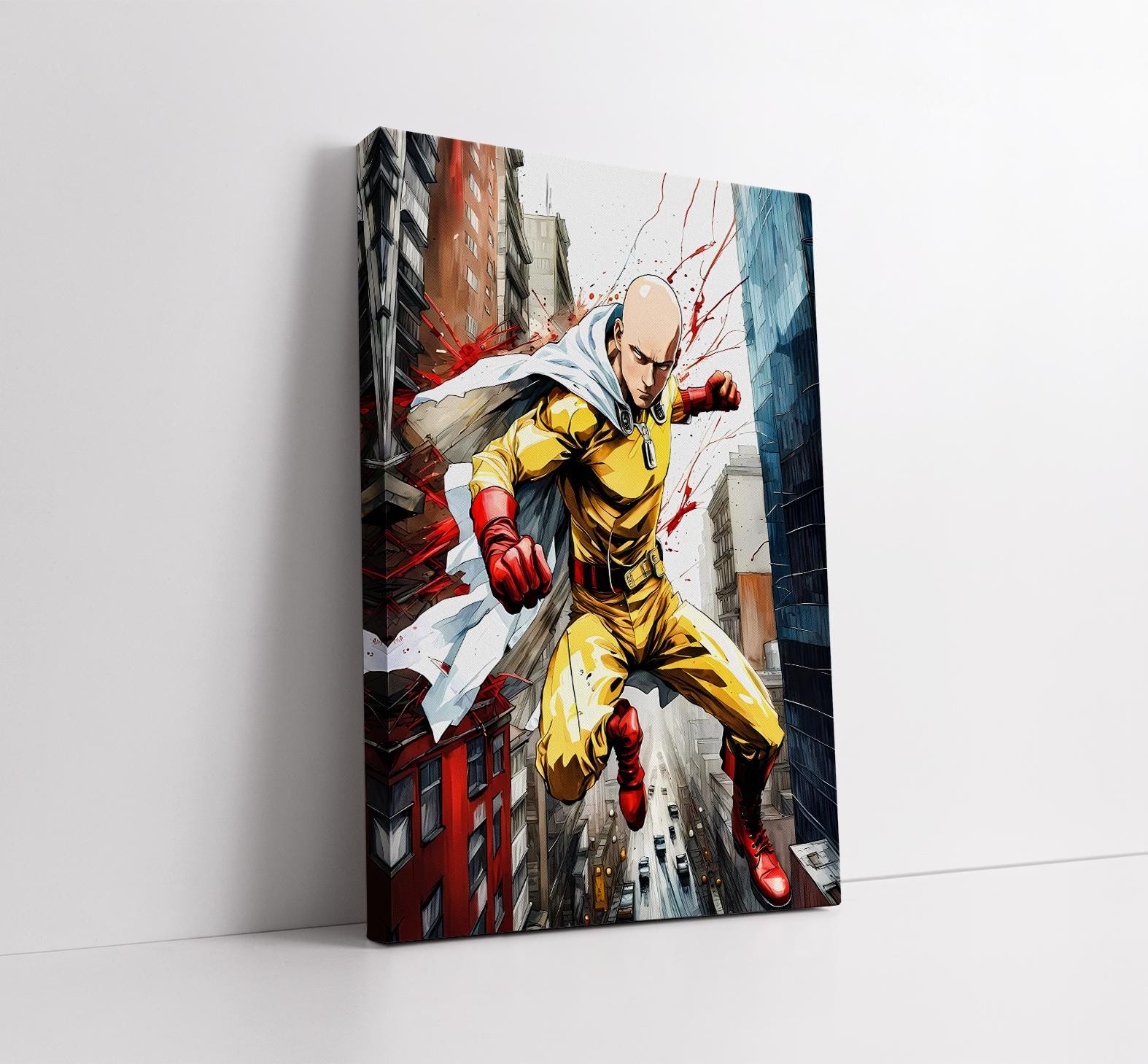 Saitama Poster One Punch Man Animation Movie Canvas Print Wall Art Kids ...