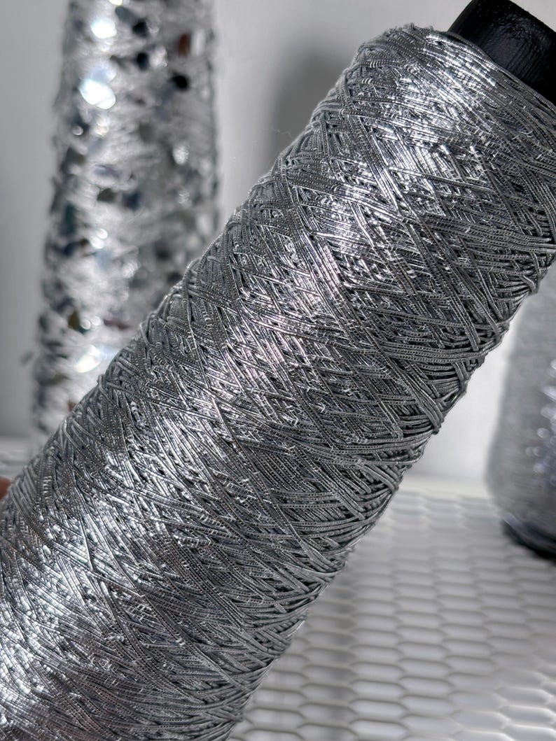 1.0mm Metallic Silver Braided Cord Metallic Yarns Crochet, Silver ...