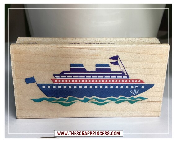 Yacht in Water Vintage Rubber Stamp 1991 Posh | Etsy