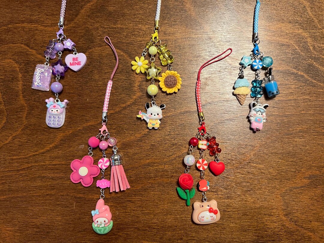 Kawaii HK Cute Kitty Cartoon Characters Phone Charms - Etsy