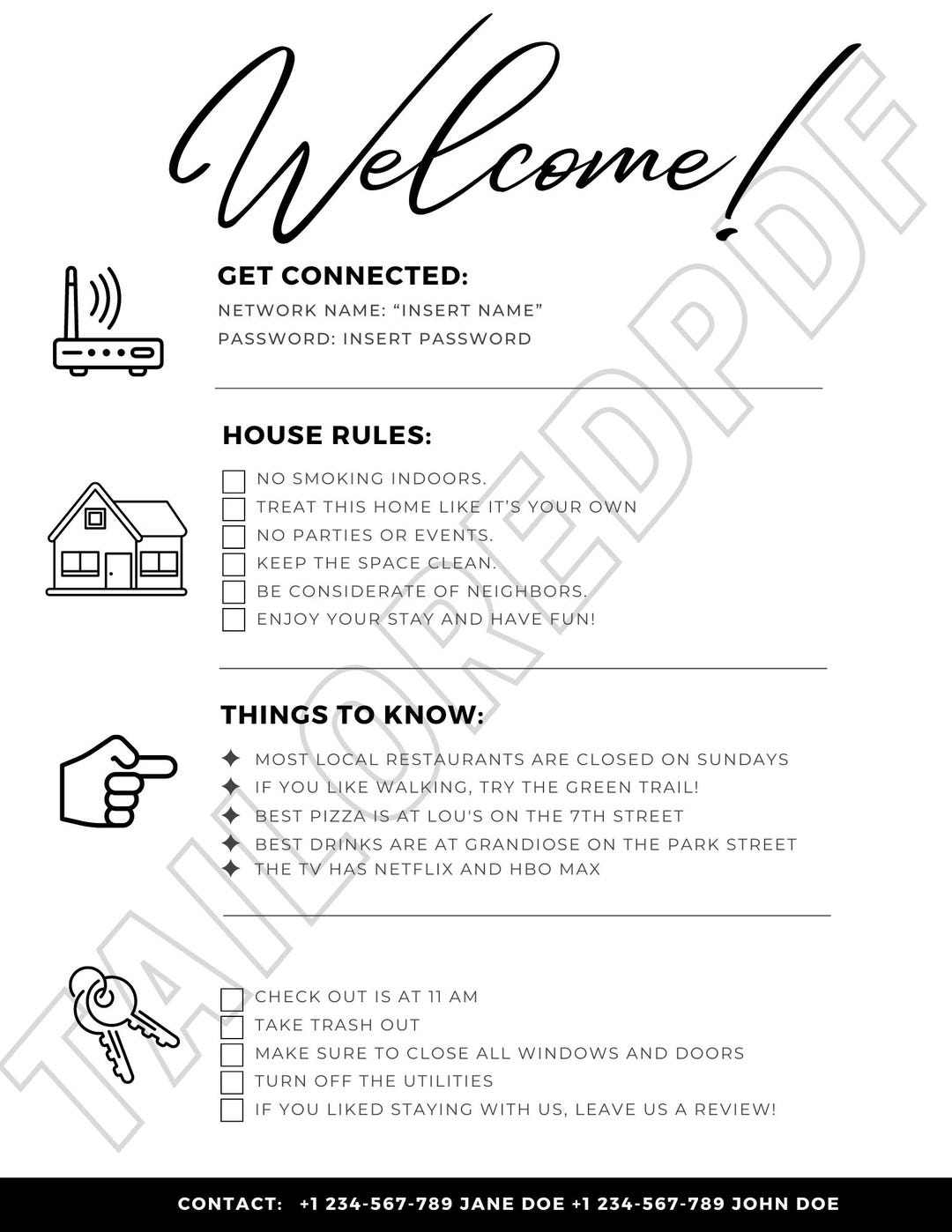 Airbnb Rental Welcome & Rules - Etsy