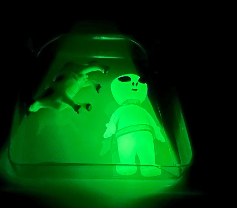 Believe Glow Alien UFO Cow Abduction Miniature Figure: Cryptid ...