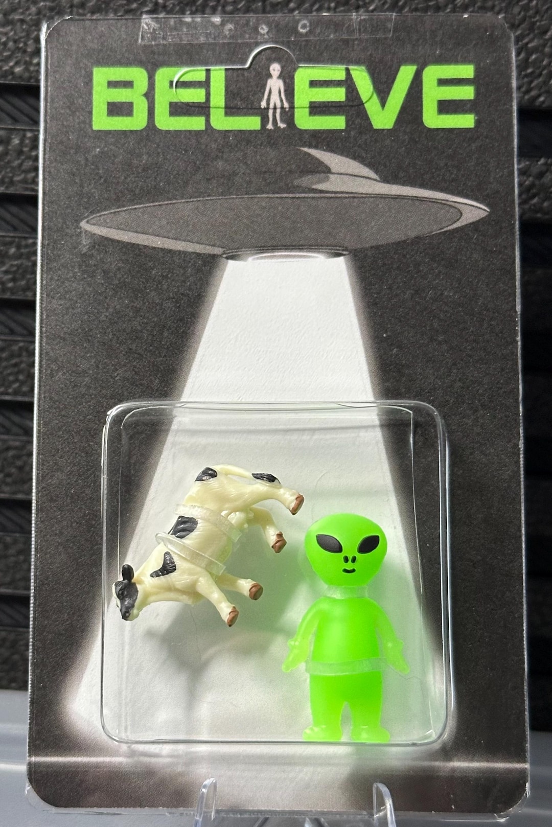 Believe Glow Alien UFO Cow Abduction Miniature Figure: Cryptid ...