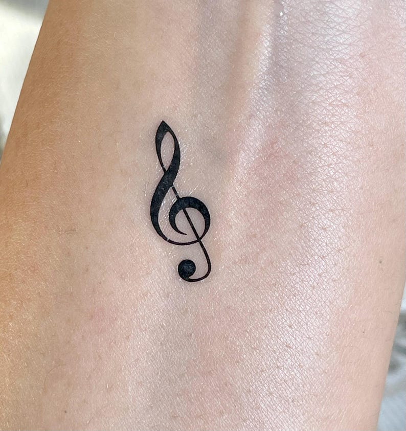 Temporary Tattoo Tremble Clef, G Clef, Musical Tattoo, Temporary Tattoo ...