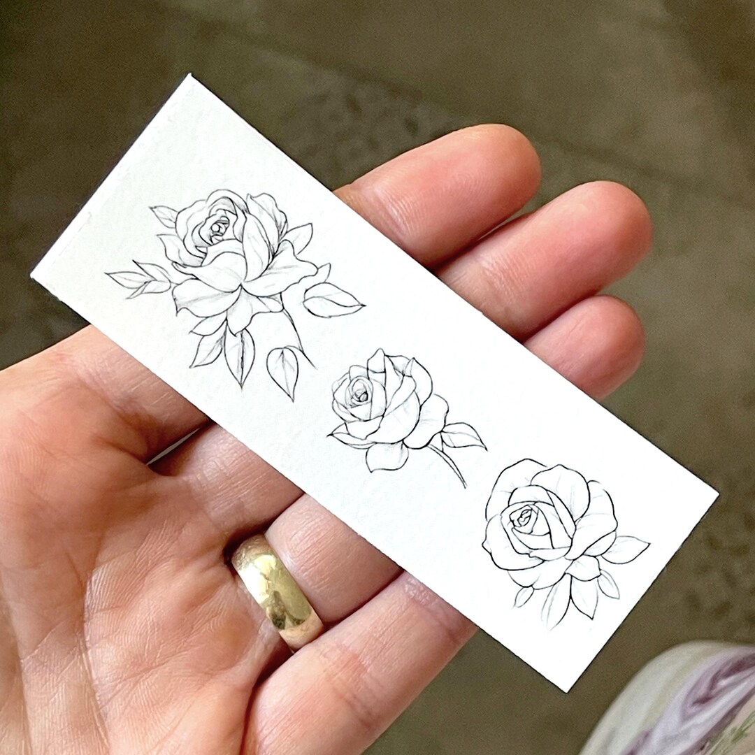 Temporary Tattoo Sheet Roses, Rose Tattoo, Tiny Tattoos, Black ...