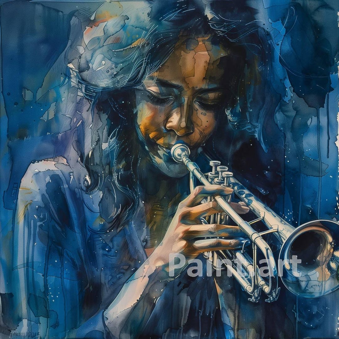 Trumpet Player Art Print: Abstract Woman Portrait (digital Download) - Etsy