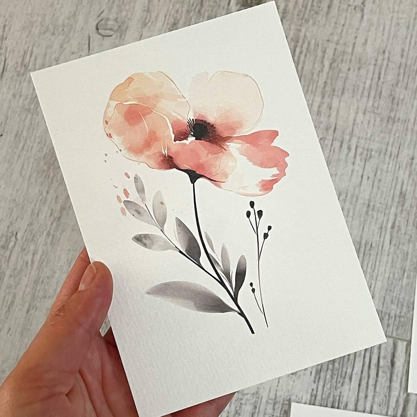 Postcard Watercolour Flowers, Floral Motive Postcards, Rainbow Flowers ...