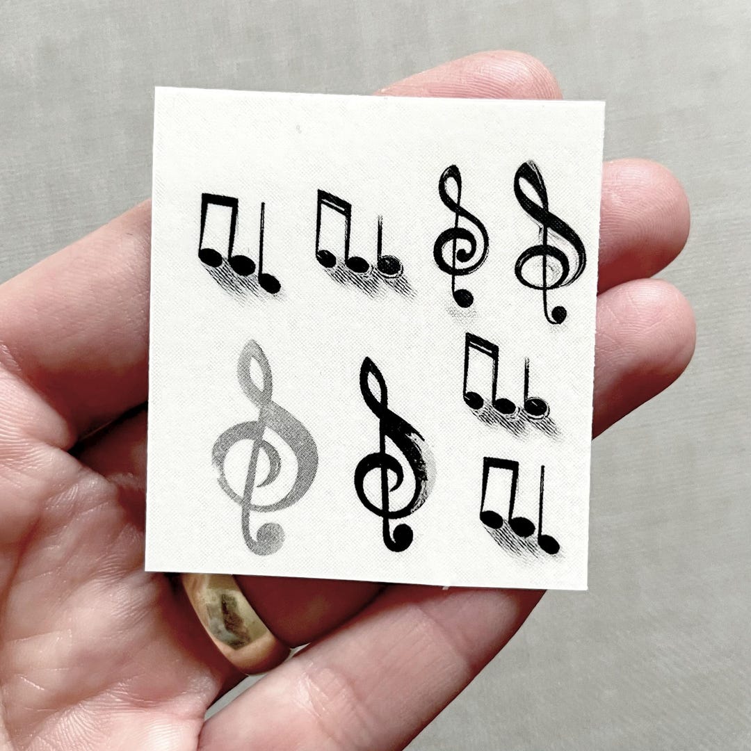 Temporary Tattoo Notes, Tremble Clef, Notes Sheet, Musical Tattoo ...