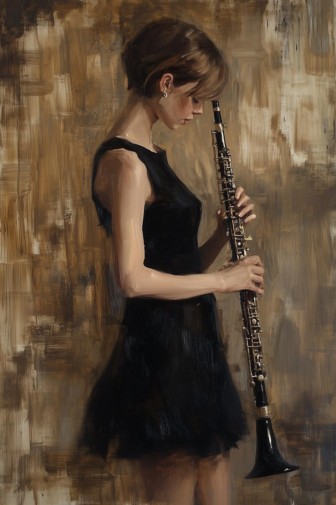 Girl With Clarinet Printable Art, Digital Art, Wall Art, Music Home ...