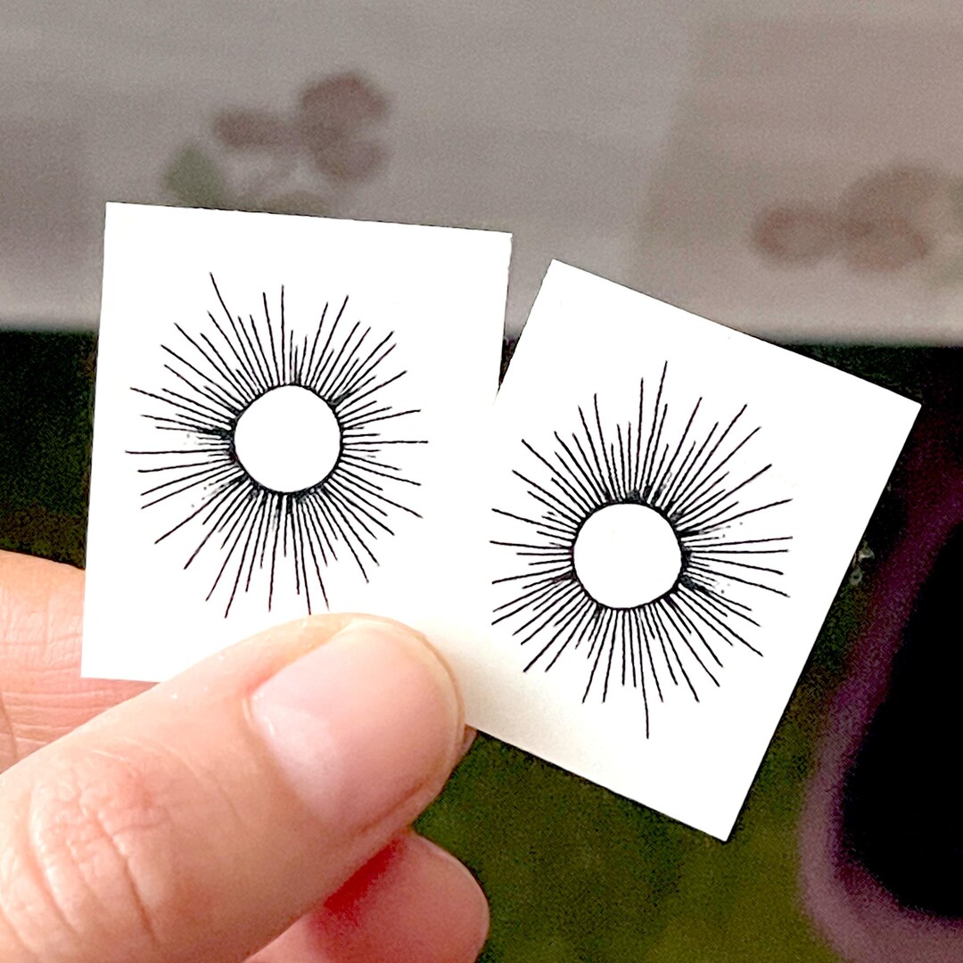Temporary Tattoo Sun, Black Tattoo, Sun Tattoo, Fake Tattoo, Ethereal ...