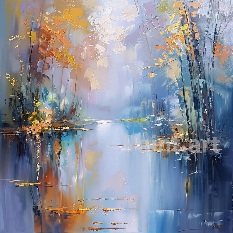 Impressionist Lake Painting – Nature Art Print (digital Download) - Etsy