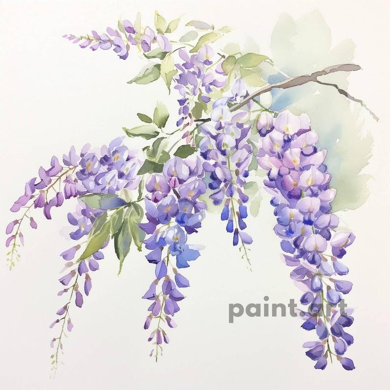 Blooming Wisteria Printable Art, Digital Art Print, Wall Art, Home ...