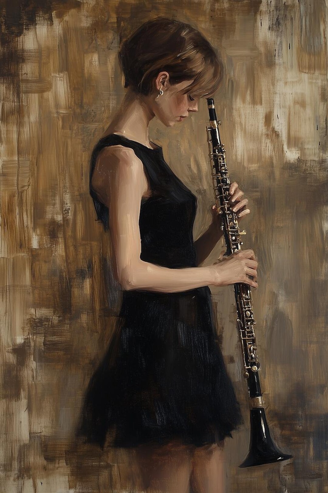 Clarinet Girl Art Print, Abstract Woman Portrait (digital Download) - Etsy
