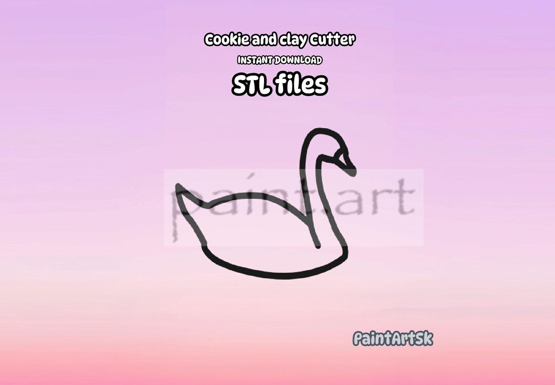 Swan Cookie Cutter, Swan Shape Cookie Cutter STL File Instant Download ...