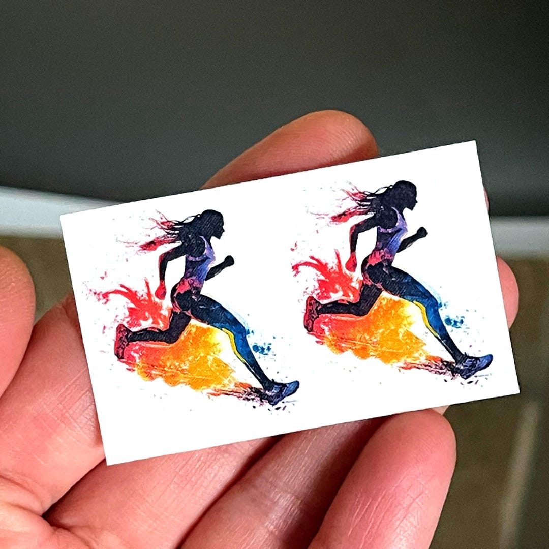 Temporary Tattoo Runner Woman, Tattoo Running Woman, Run, Runner ...