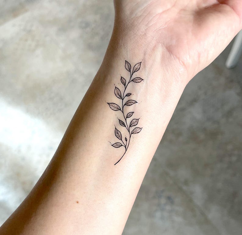 Temporary Tattoo Sheet Leaves Twig, Leaves Tattoos, Tiny Tattoos ...