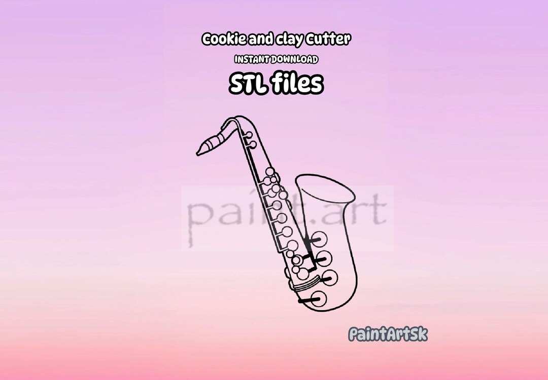 Saxophone Shape Cookie Cutter STL File Instant Download, STL Cookie ...