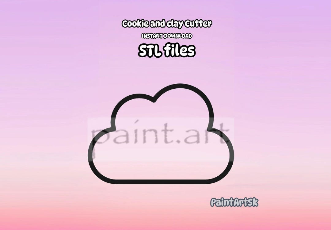 Cloud Shape Cookie Cutter STL File Instant Download, 6 Sizes, Cloud ...