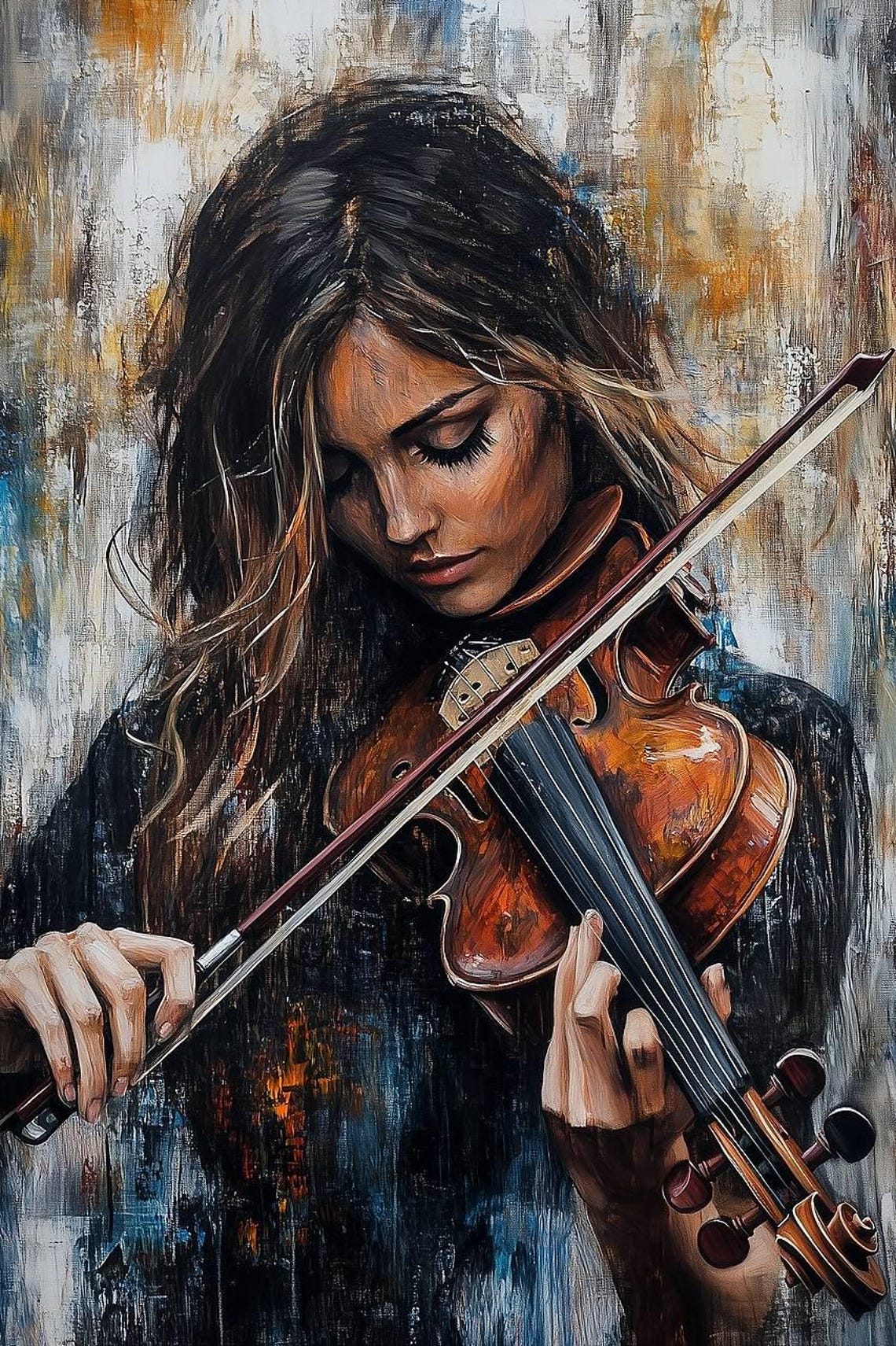 Violinist Printable Art, Digital Artwork, Wall Art, Music Home Decor ...