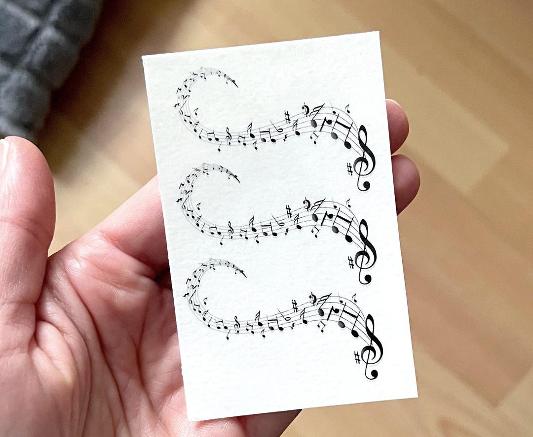 Temporary Tattoo Notes, Tremble Clef, Notes Sheet, Musical Tattoo ...