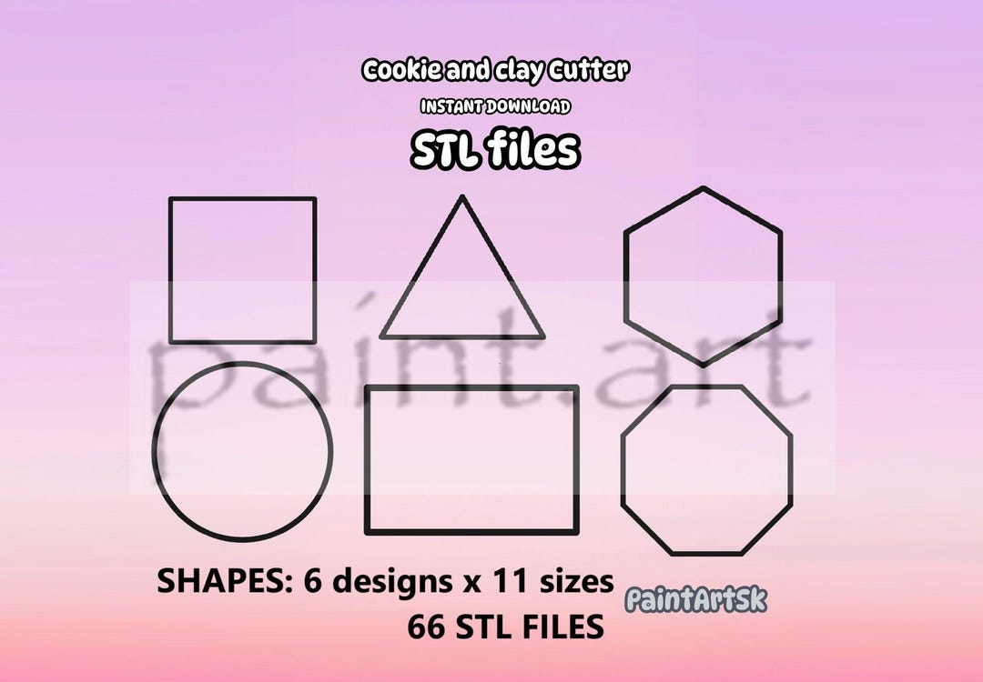 66 STL Files, Bundle Shapes Cookie Cutters STL File, Geometric Shapes ...