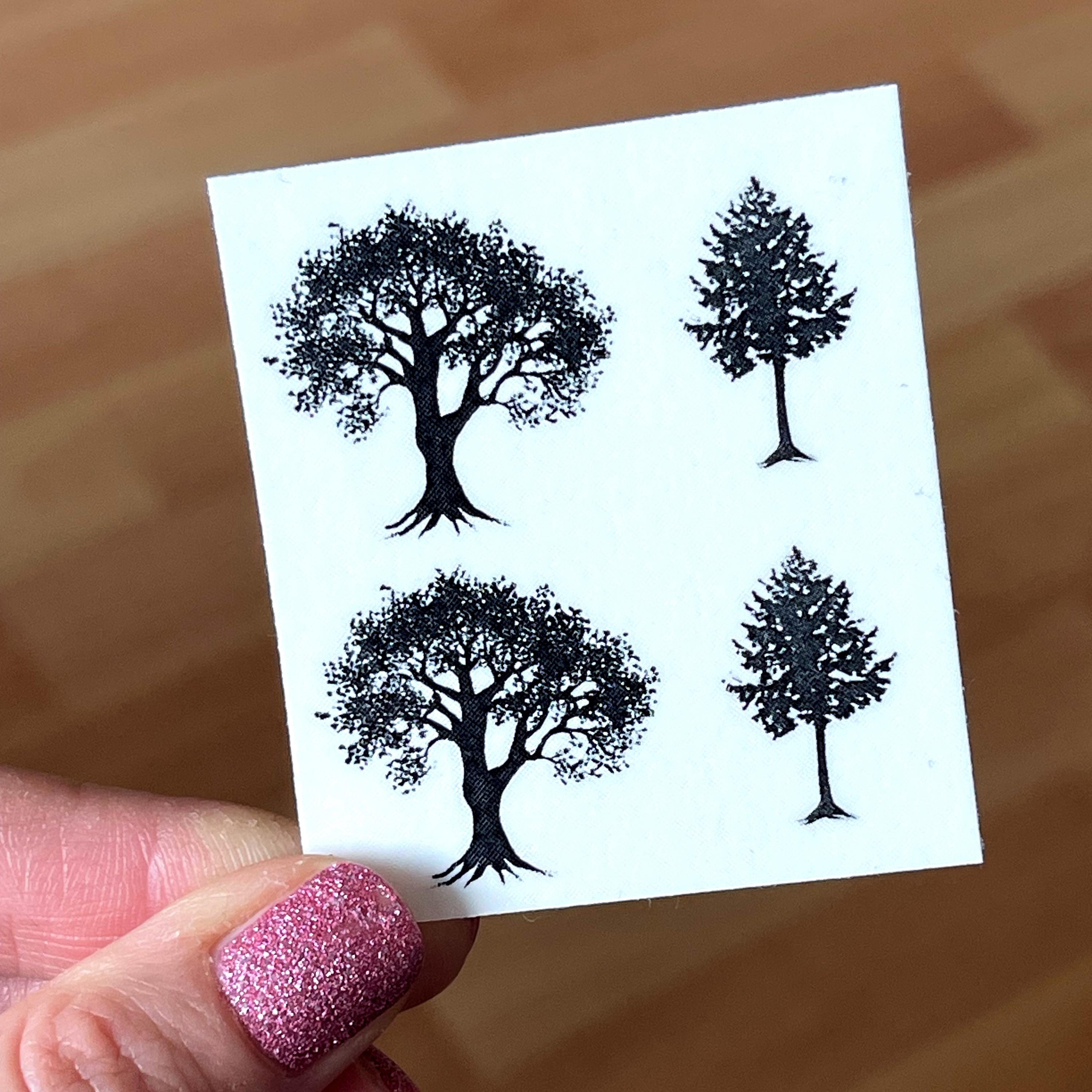 Temporary Tattoo Sheet Trees, Tree Tattoo, Tiny Tattoos, Black ...