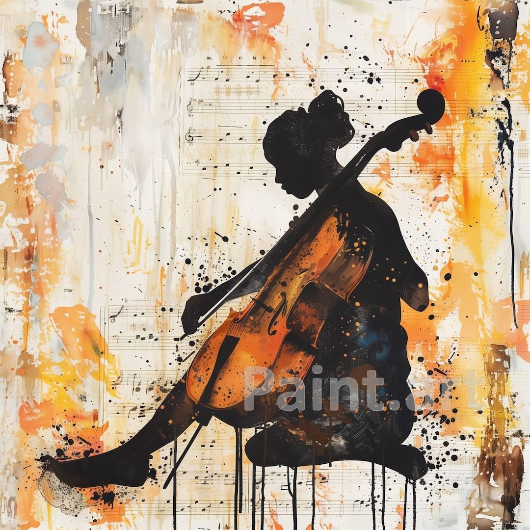 Cellist Abstract Printable Art, Digital Art Print, Wall Art, Home Decor ...