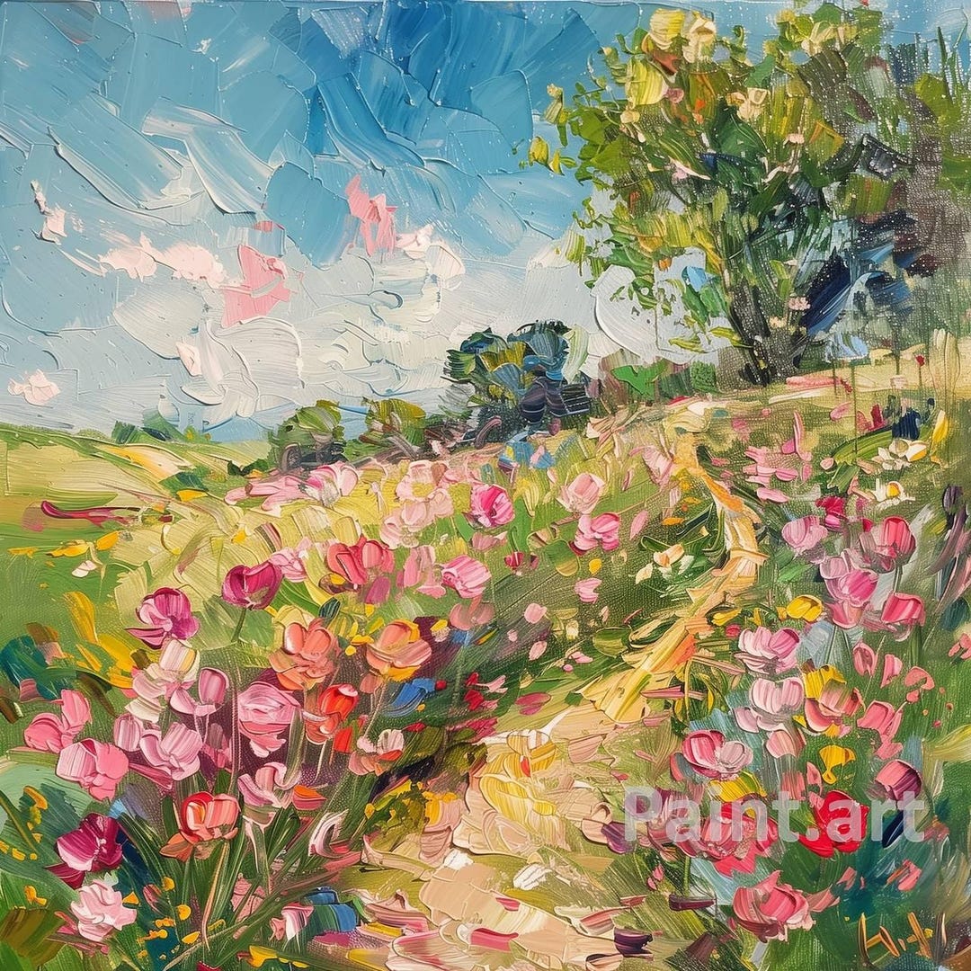Path by the Spring Meadow Printable Art, Digital Art, Wall Art, Home ...