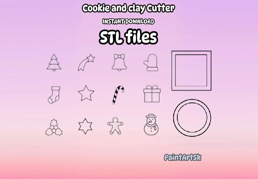 Tiny Christmas Cookie Cutter STL Files, Linzer Cookie Cutters (digital ...