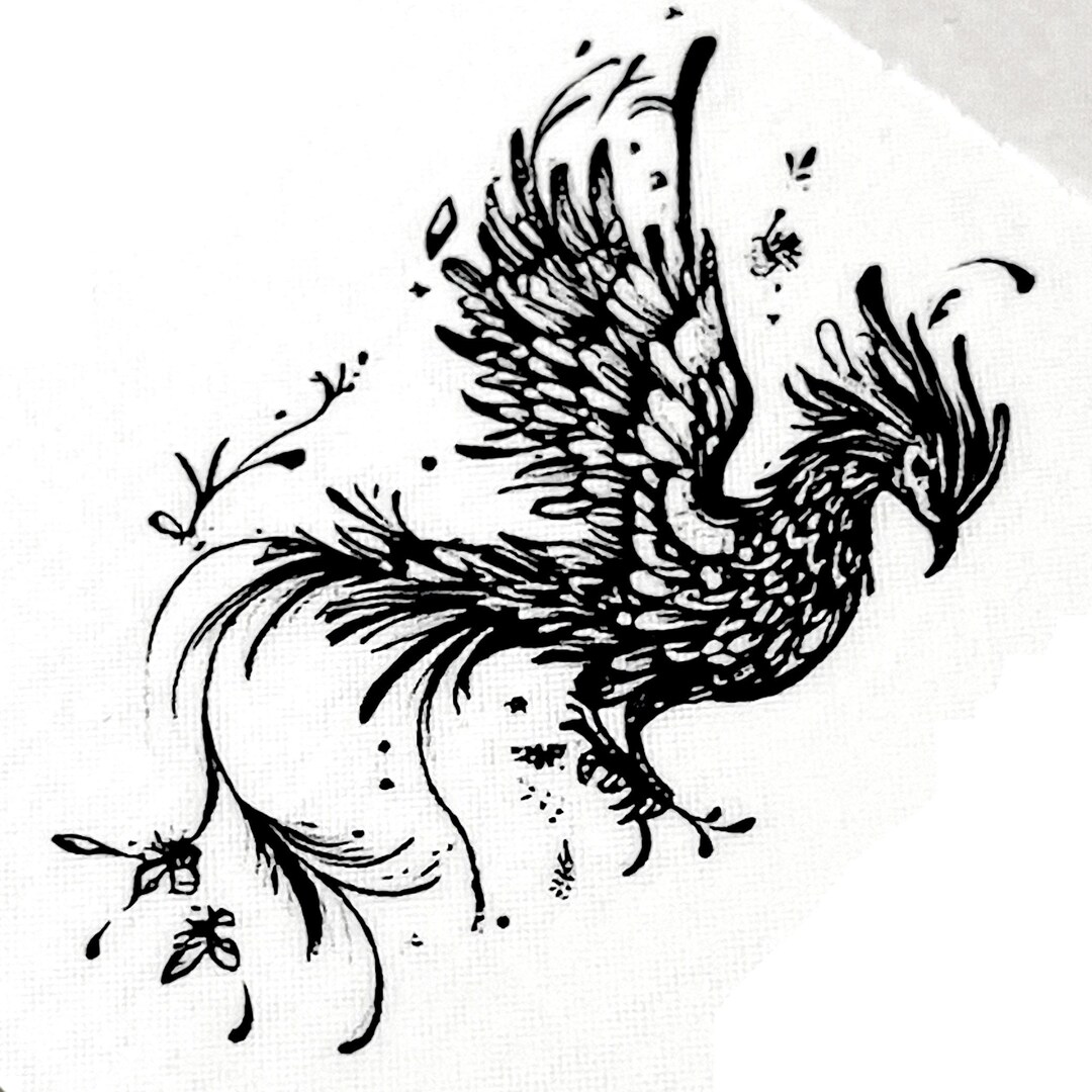 Black Phoenix Temporary Tattoo Sheet, Whimsical Tattoos (3 Ct) - Etsy