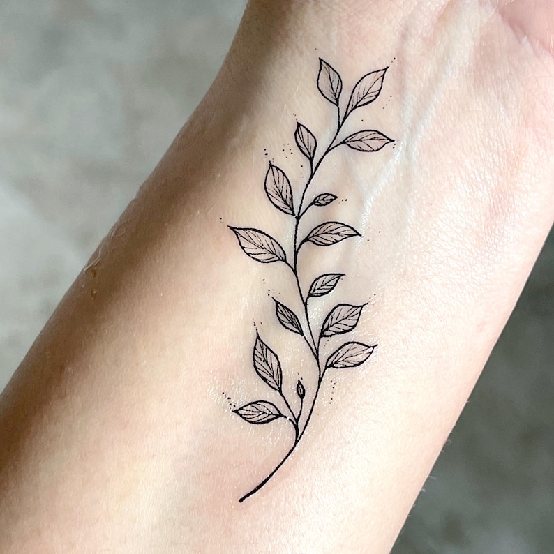 Temporary Tattoo Sheet Leaves Twig, Leaves Tattoos, Tiny Tattoos ...