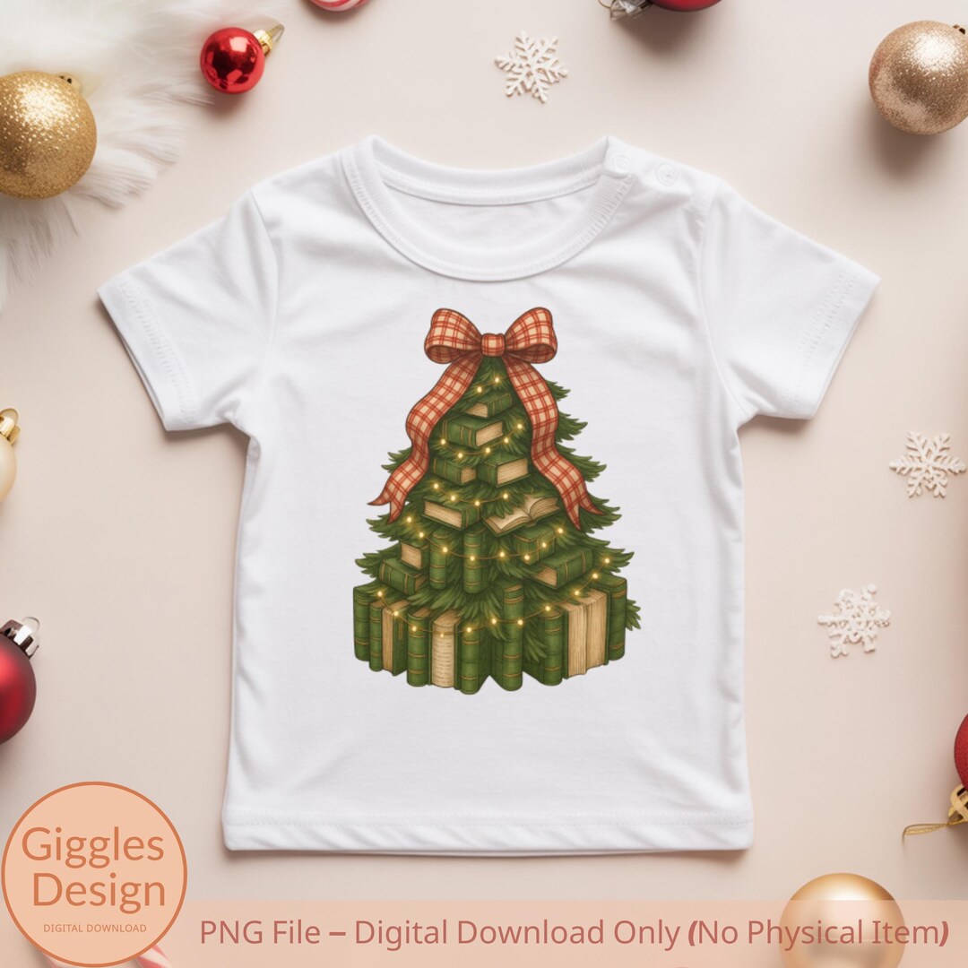 Christmas Book Tree PNG, Vintage Holiday Clipart (digital Download) - Etsy