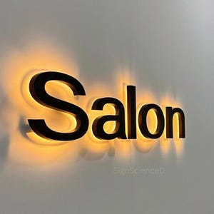 Custom Lighted Metal Business Sign – Laser Cut LED Marquee Letters ...