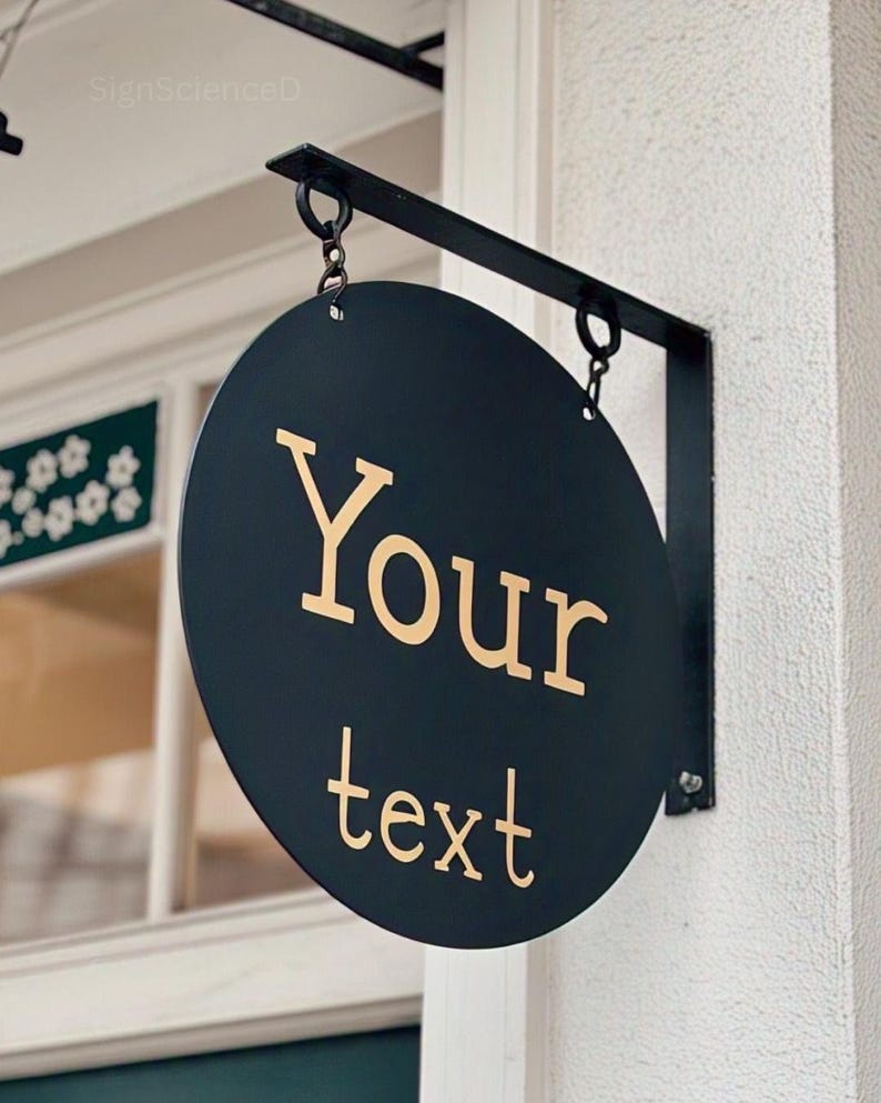 Custom Blade Sign, 2d Hanging Store Sign, Double Sided Metal Sign, Side ...