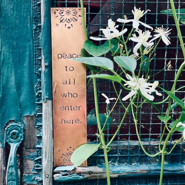 Peace to All Who Enter Here Sign - Etsy
