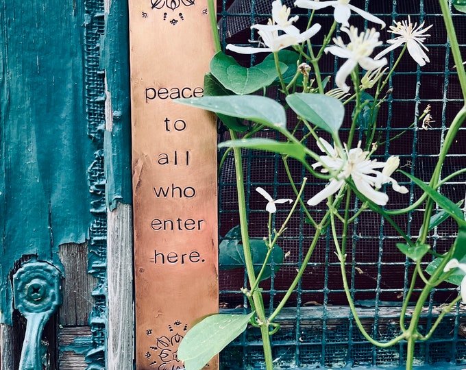 Garden Peace Pole Hand Painted With Solar Light Cap and Wire Stand ...