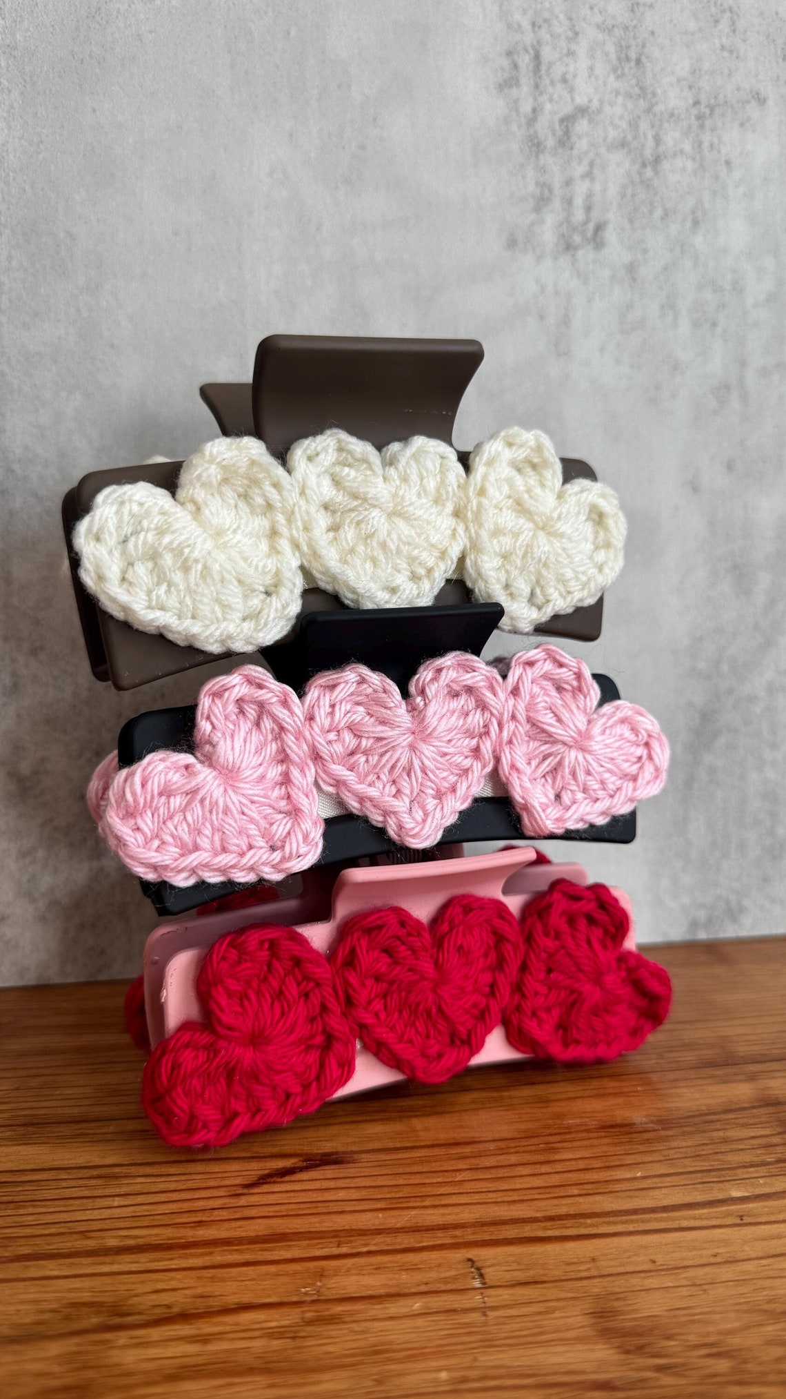 Crocheted Heart Claw Clip | Crochet Hair Accessory | Valentine's Day ...