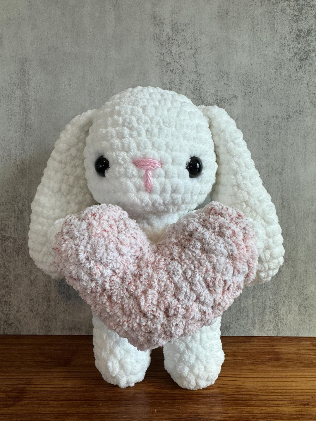 Love Bunny Crochet Plushie Valentine's Day Plush Physical Item V-day ...