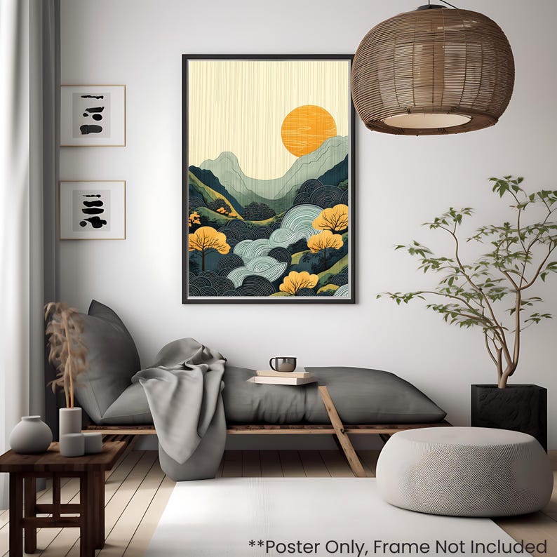 Hokusai Ukiyo-e Japanese Landscape Mountain Wall Art Landscape Poster ...
