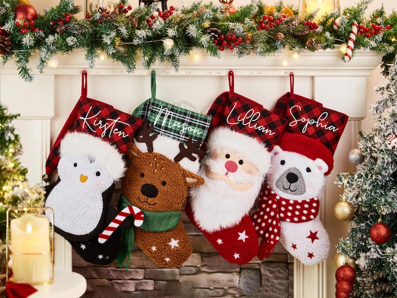 3D Christmas Stocking Personalized Plush Family Stockings Monogram ...