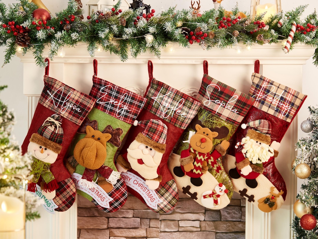 3D Christmas Stocking Personalized Stockings With Name Family Stocking ...