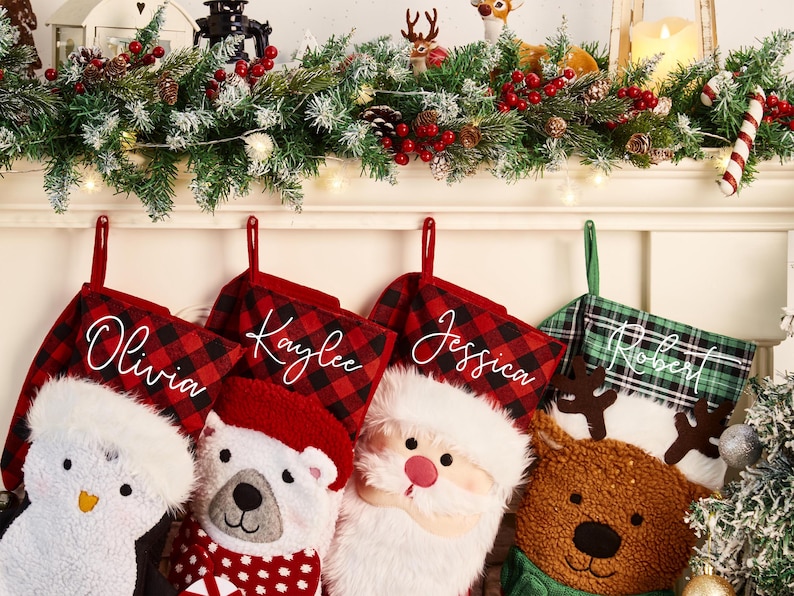 3D Christmas Stocking Personalized Plush Family Stockings Monogram ...