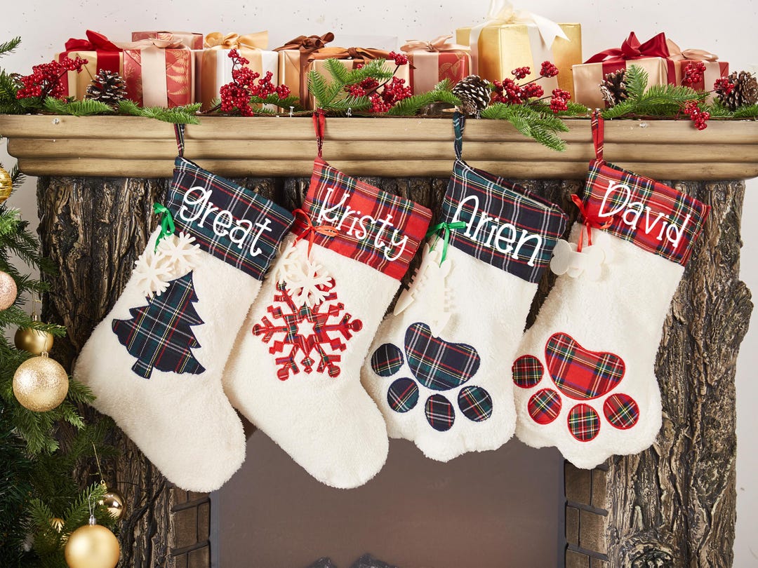Personalized Dog Stocking for Christmas Dog Paw Print Dog Stocking ...