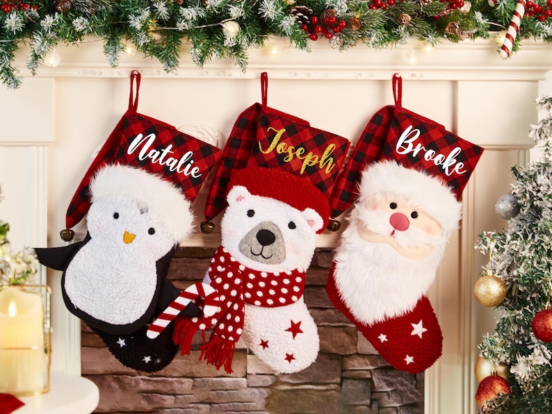 3D Christmas Stocking Personalized Plush Family Stockings Monogram ...