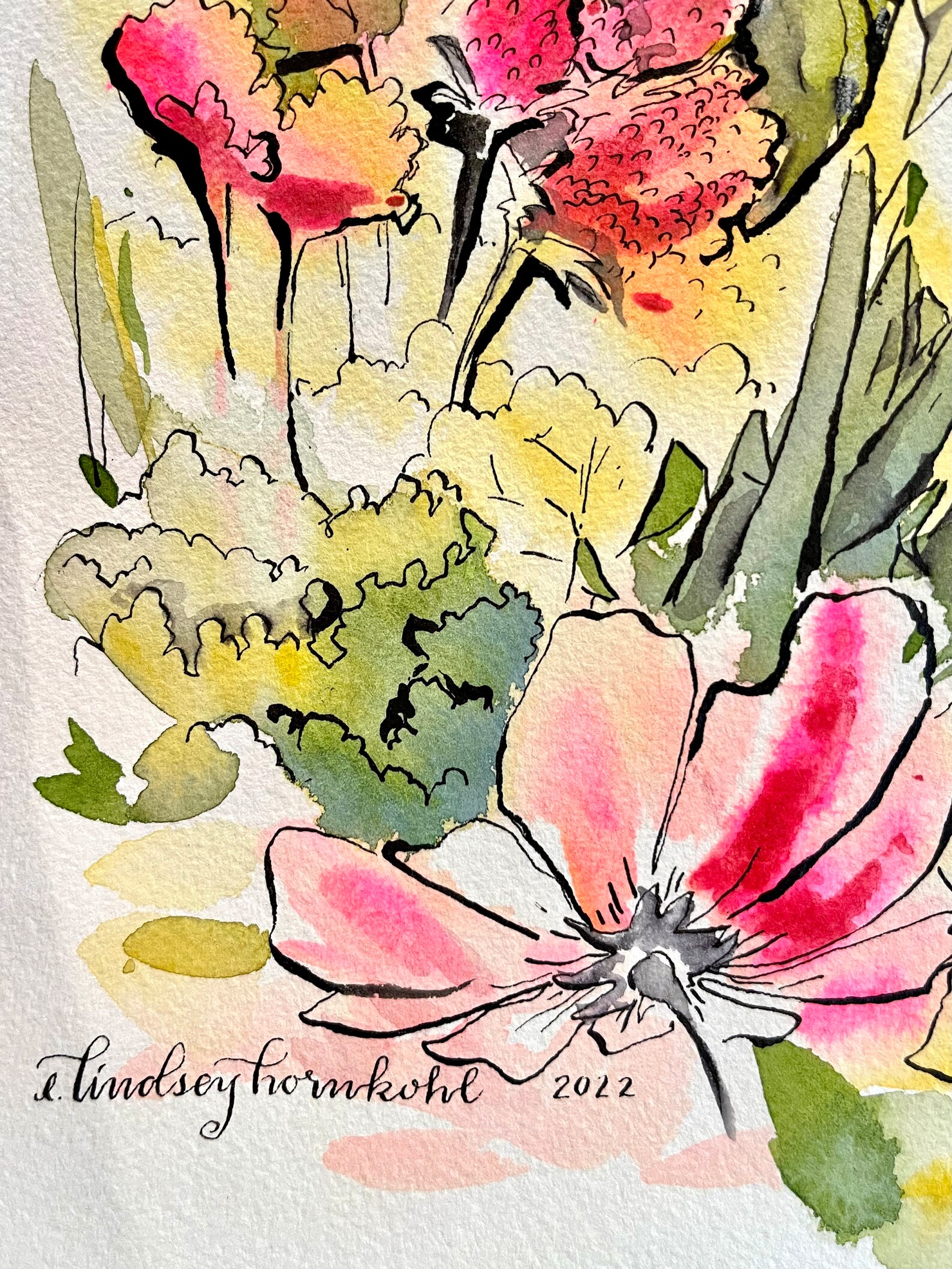 Raspberry Floral Watercolor 8x10" Giclee Print "raspberry Riot" - Etsy